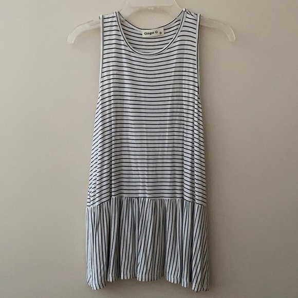 Ginger G | Tops | Ginger G Striped Peplum Tank | Poshmark